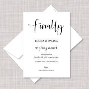 Custom Printed Casual Informal Wedding Reception Birthday Invitations ...