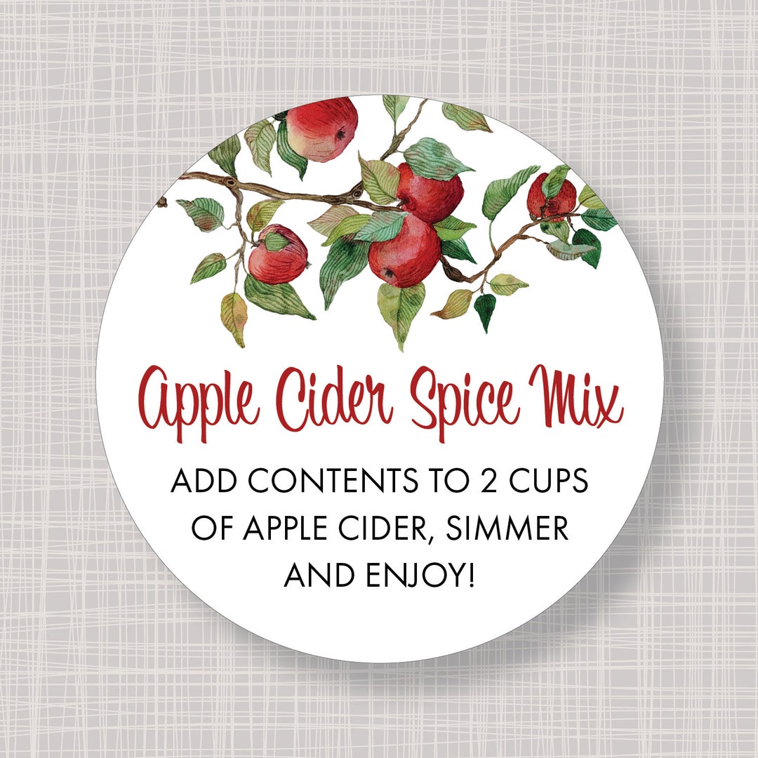 Round Custom Apple Cider Spice Mix Bomb Gift Stickers Labels - Etsy