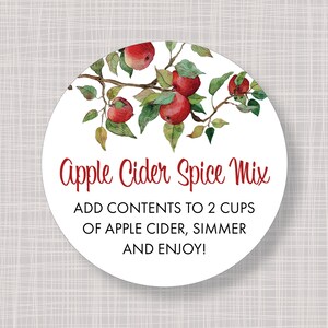 Round Custom Printed Apple Cider Spice Mix Bomb Gift Stickers Labels - Etsy