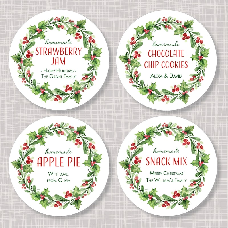 Christmas Food Labels Stickers - Etsy