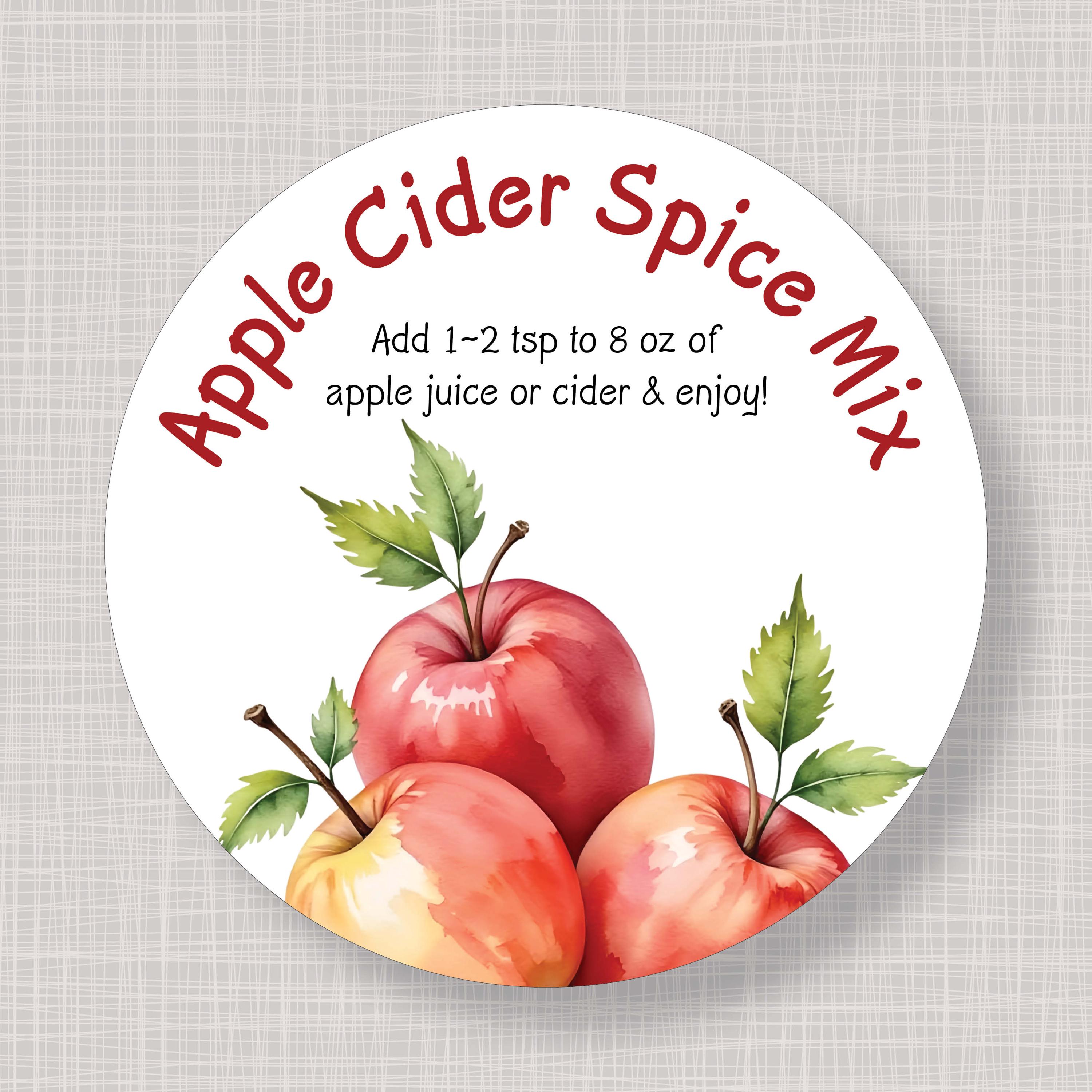Round Custom Printed Apple Cider Spice Mix Christmas Holiday Party ...