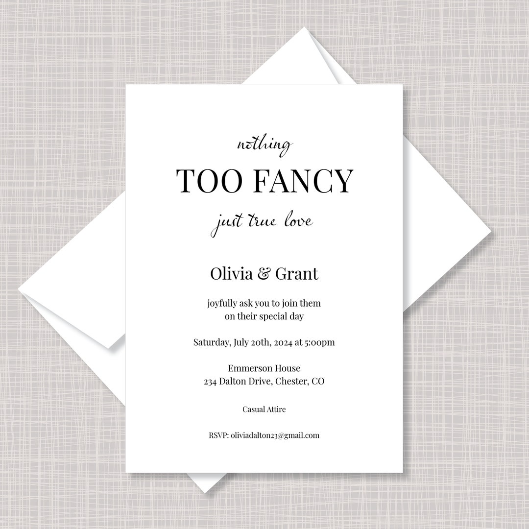 Custom Printed Casual Informal Wedding Reception Birthday Invitations ...