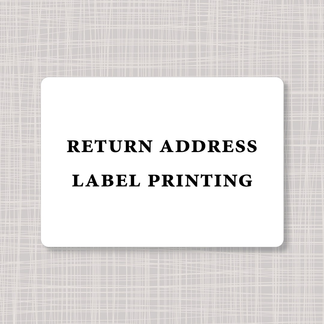 Return Address Label Printing added to Order - Etsy