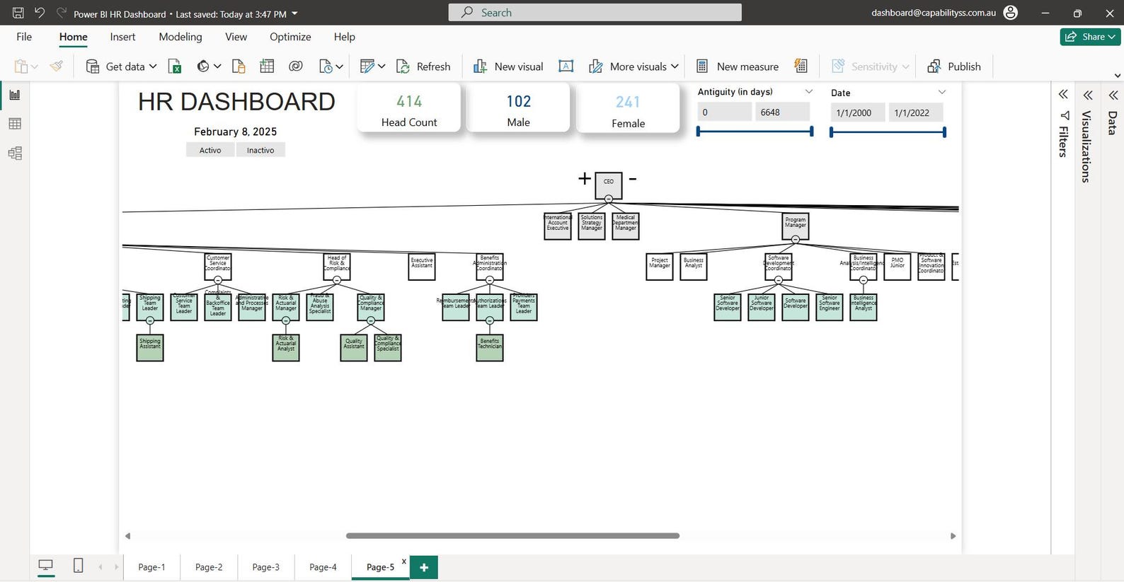 HR Dashboard | Monitor 40+ Kpis | Organogram | HC | Appraisals Tracking ...
