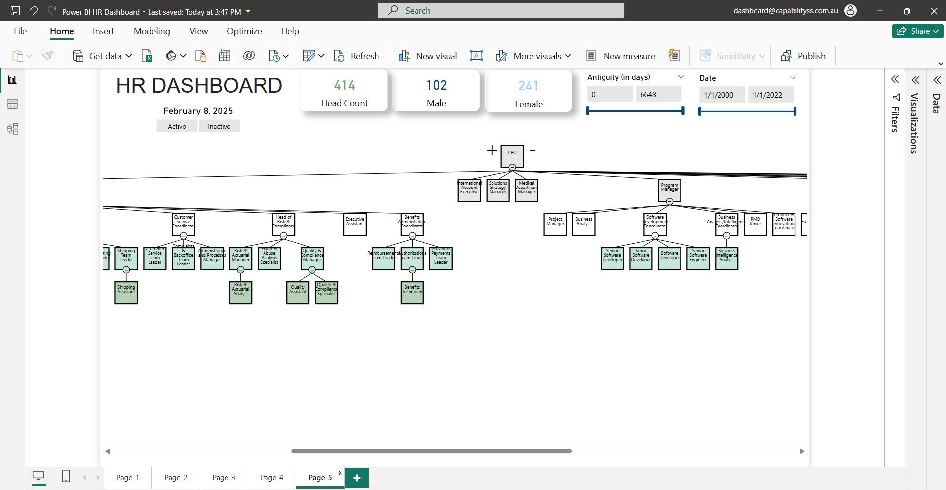 HR Dashboard | Monitor 40+ Kpis | Organogram | HC | Appraisals Tracking ...