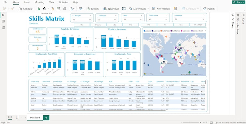 Skills Matrix Tracker: Excel & Power BI Dashboard (instant Download) - Etsy