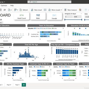 HR Dashboard | Monitor 40+ Kpis | Organogram | HC | Appraisals Tracking ...