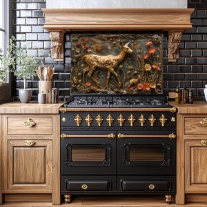 Deer Tempered Glass Backsplash- Stovetop Backsplash- Sink Splash Guard ...
