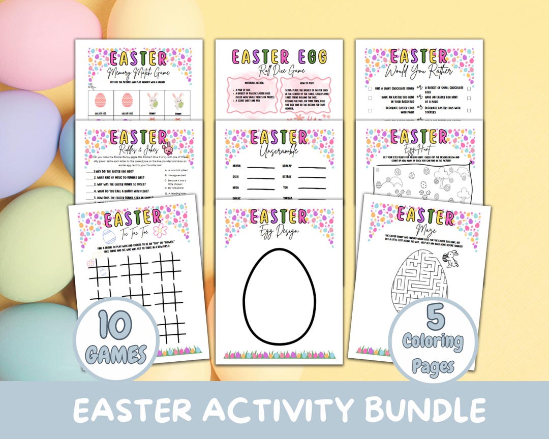 Easter Activity Bundle, Easter Printables, Printable Games, Kids Easter ...