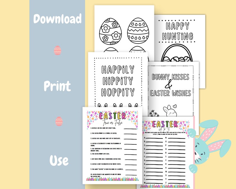 Easter Activity Bundle, Easter Printables, Printable Games, Kids Easter ...