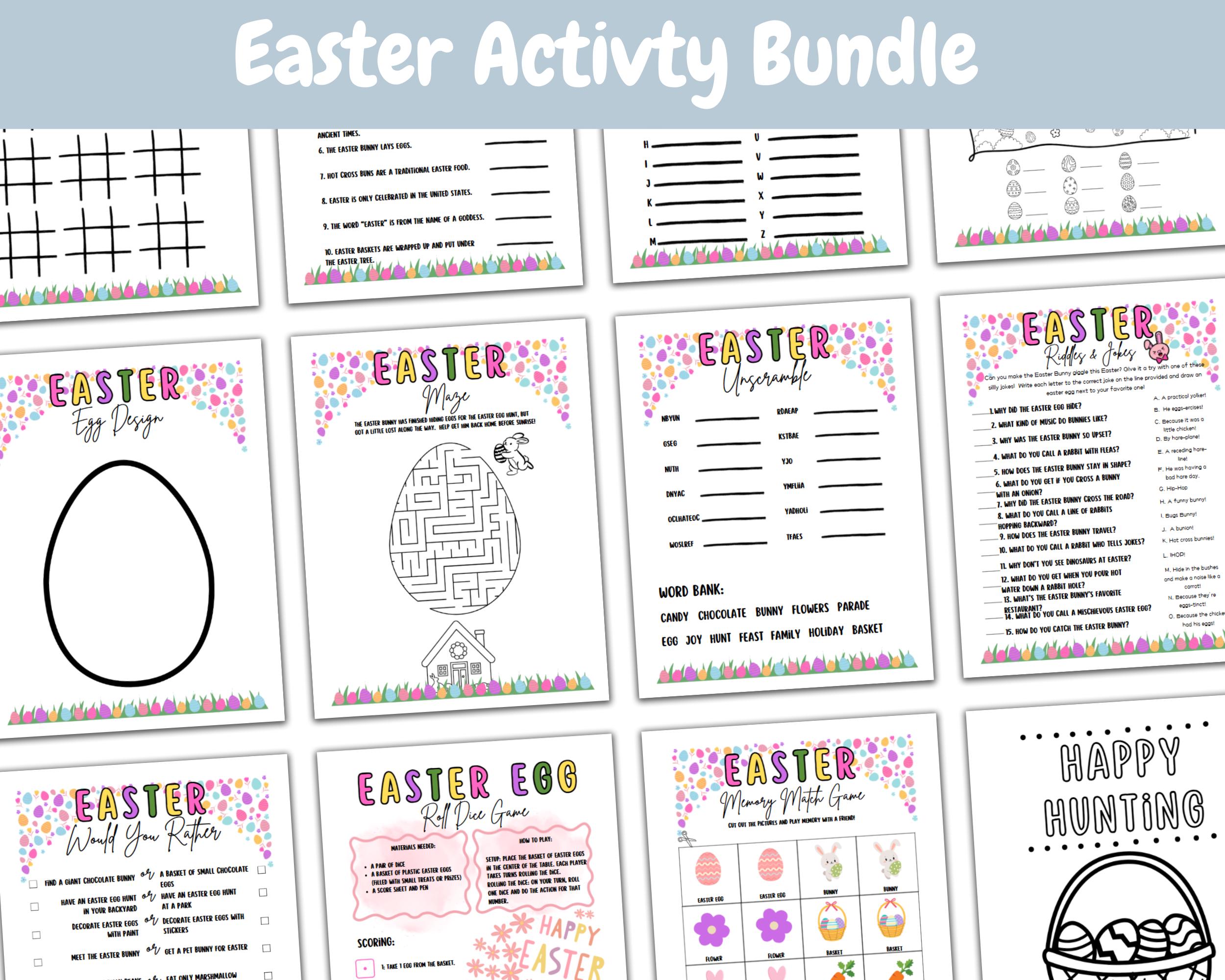 Easter Activity Bundle, Easter Printables, Printable Games, Kids Easter ...