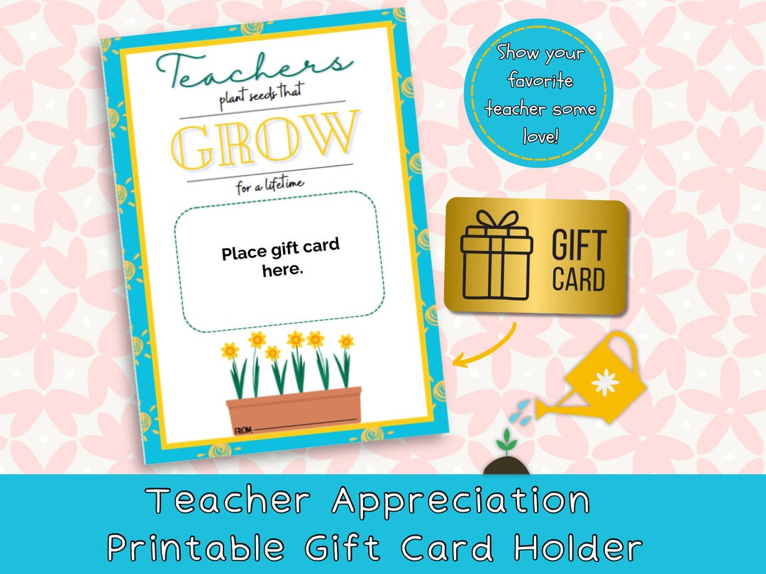 Teacher Appreciation Gift Card Holder, Thank You Teacher, Teacher ...
