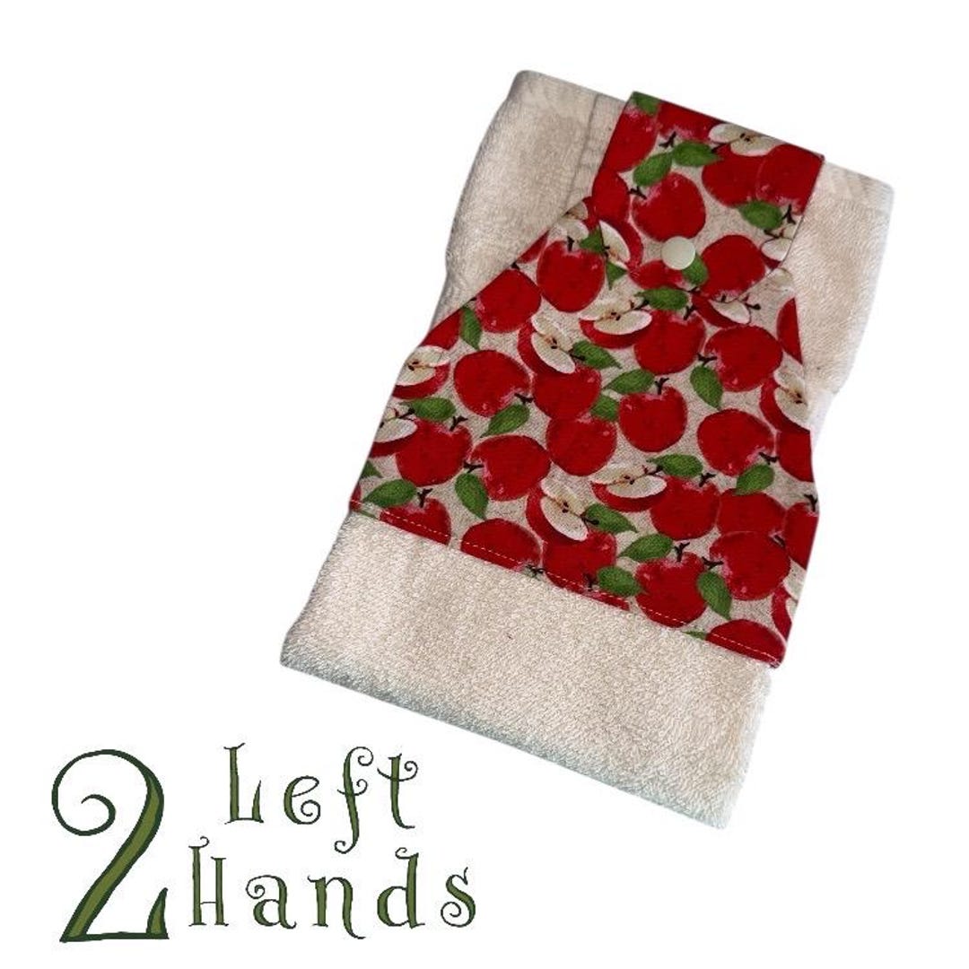 Little Apples Towel - Cream Hanging Hand Towel With Snap - Kitchen ...