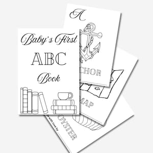 ABC Coloring Book Boy Baby Shower Activity Printable Keepsake Baby’s ...