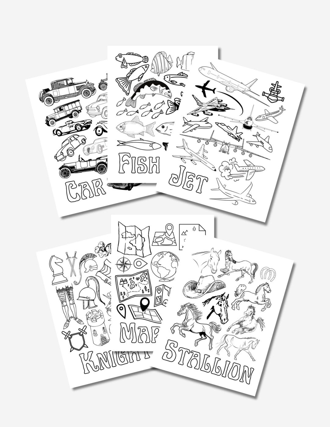 Alphabet Coloring Pages Boy Themed Printable Art DIY Children’s ABC ...