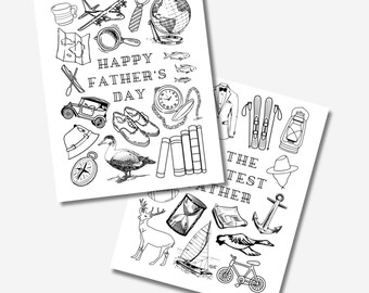 Celebrate Dad! 16 Fun Coloring Pages for Kids - Instant Download PDF ...