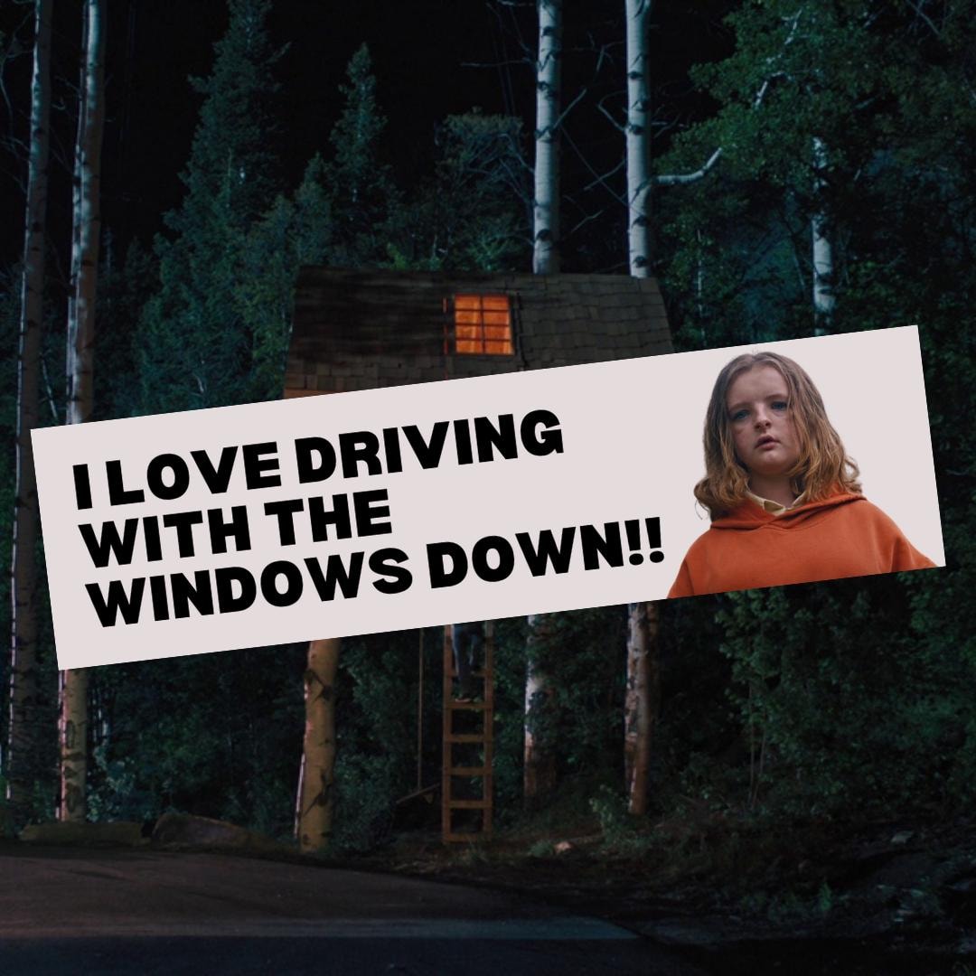 Funny A24 Hereditary Inspired Bumper Sticker - "i Love Driving With the ...