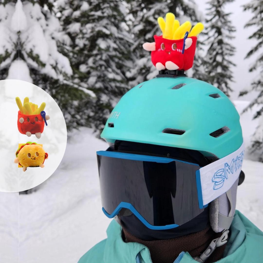 Burger & Fries Plush Helmet Accessory: Ski, Bike, Motorcycle, Clip-on ...