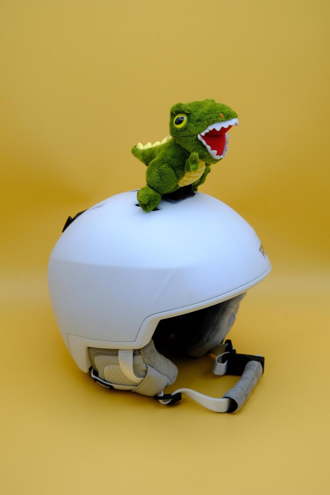 Green Dinosaur Helmet Accessory: Plush Clip-on for Ski, Bike, Snowboard ...