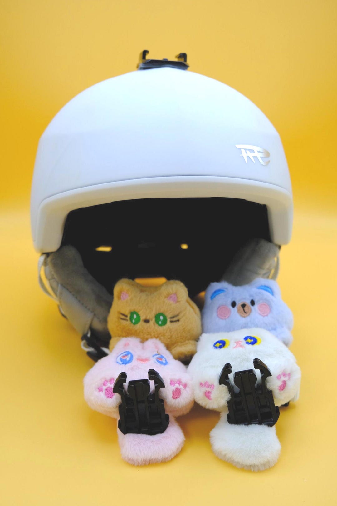 Cat, Bear, Bunny! 2pc Helmet Accessory, Ski Snowboard Bike Motorcycle ...
