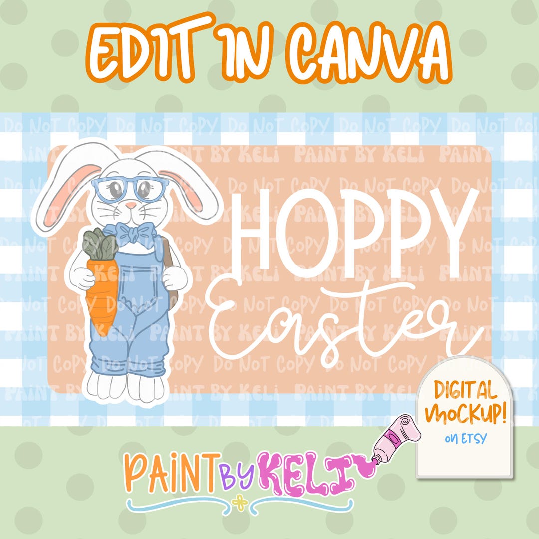 Hoppy Easter Bunny Banner Template | Editable Spring Party Backdrop ...