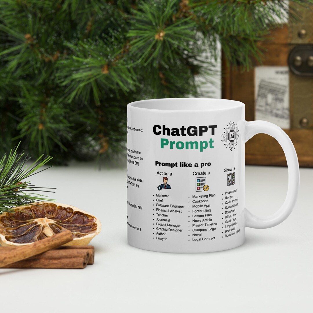 Chatgpt Cheat Sheet Mug - Unique Office Gift for Tech Enthusiasts ...