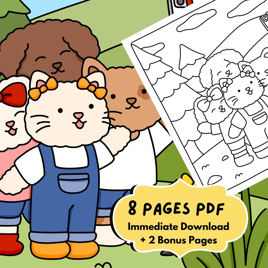 Cozy Cute 8 Downloadable Coloring Pages Fuzzy Animal Cosy Colouring ...