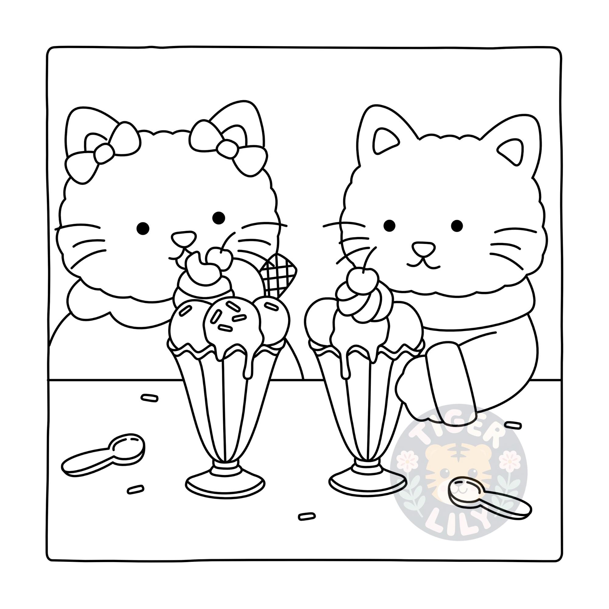 Set 2 of 8 Cozy Fuzzy Animal Coloring Book Pages Sheets Cute Hygge ...