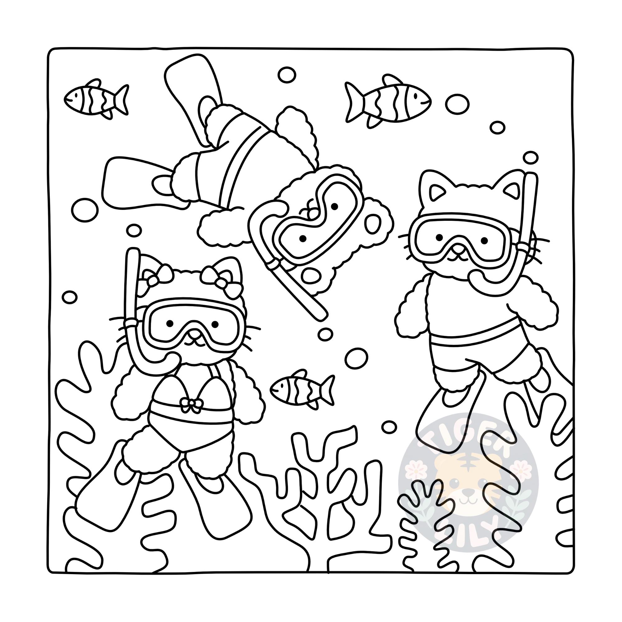 Set 2 of 8 Cozy Fuzzy Animal Coloring Book Pages Sheets Cute Hygge ...