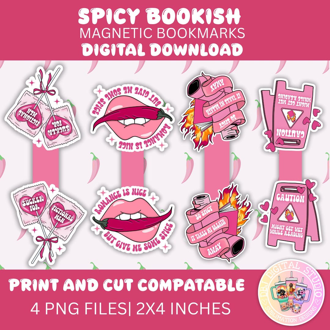 4 SPICY Bookish Designs With Quotes - Digital Download - Printable ...
