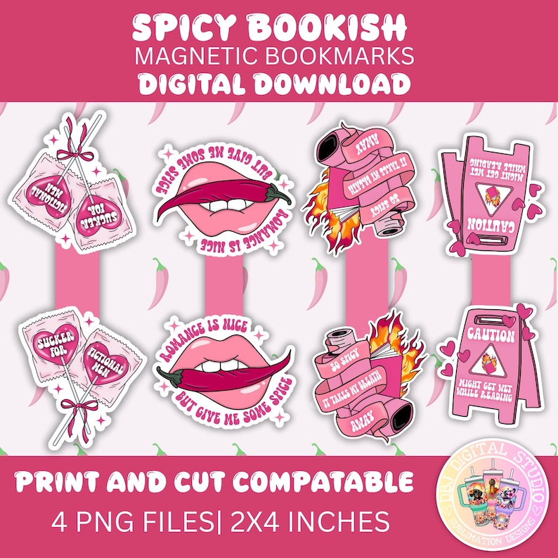 4 SPICY Bookish Designs With Quotes - Digital Download - Printable ...