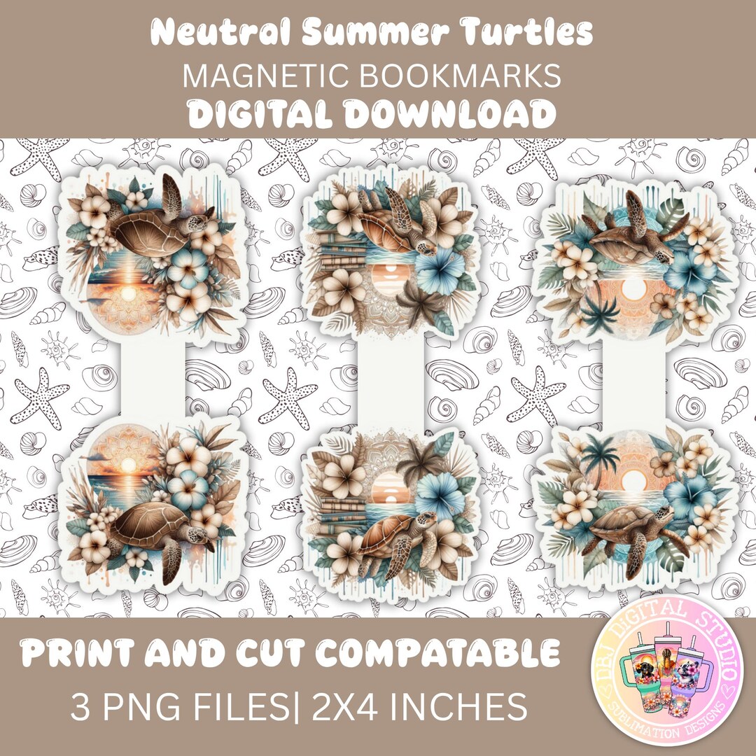 Neutral Turtles - Bookish Summer Vibes - Digital Download - Printable ...
