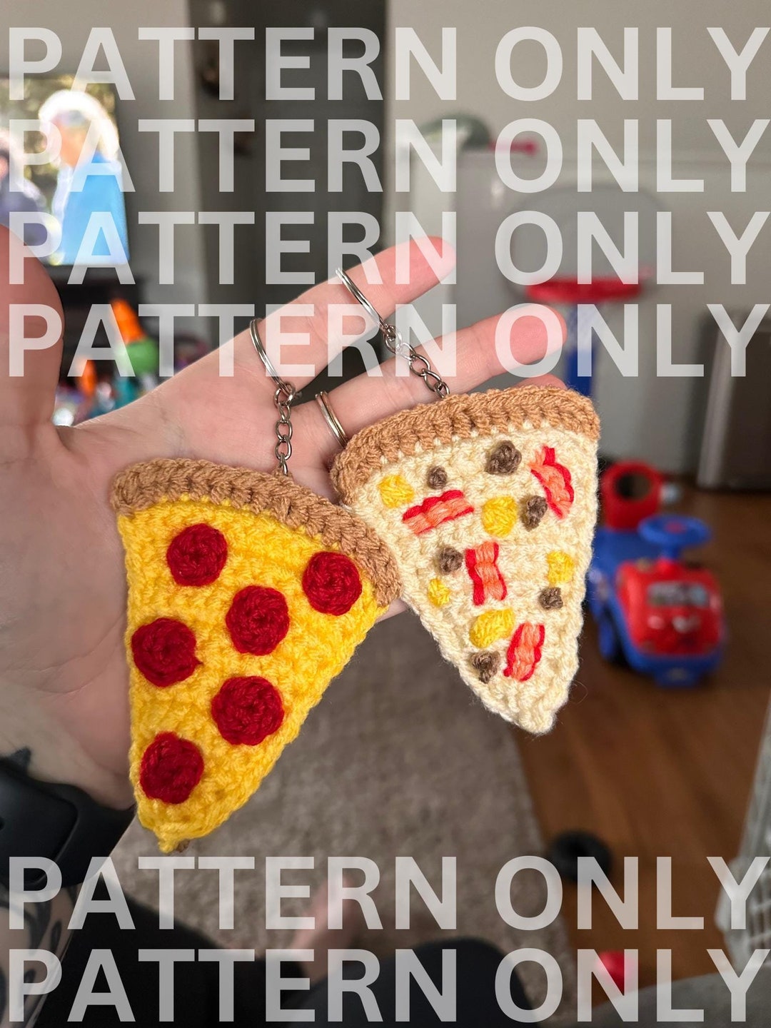 Crochet Pizza Keychain PDF PATTERN ONLY - Etsy