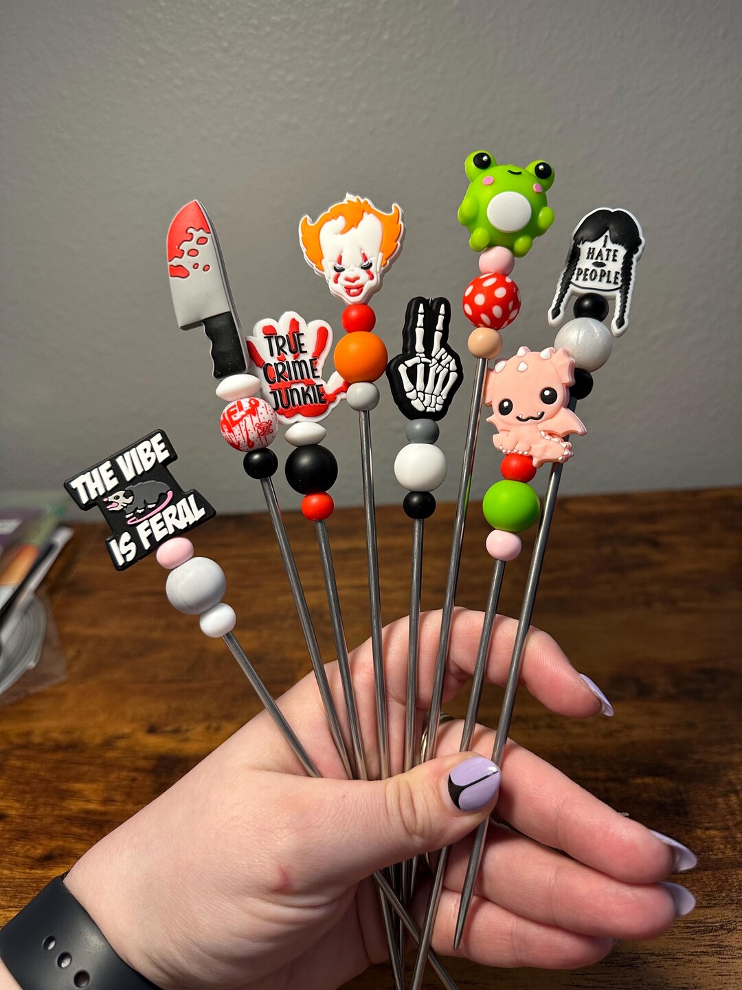 Custom Beaded Sewing Sticks, Amigurumi Sticks, Ami Sticks, Single or ...