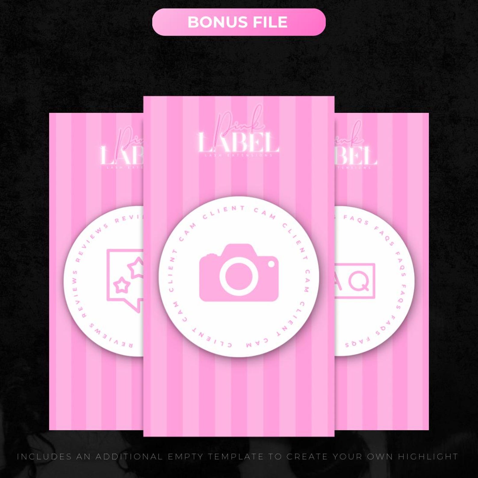 Pink Hair Logo | Editable Canva Logo Template for Lash Techs ...