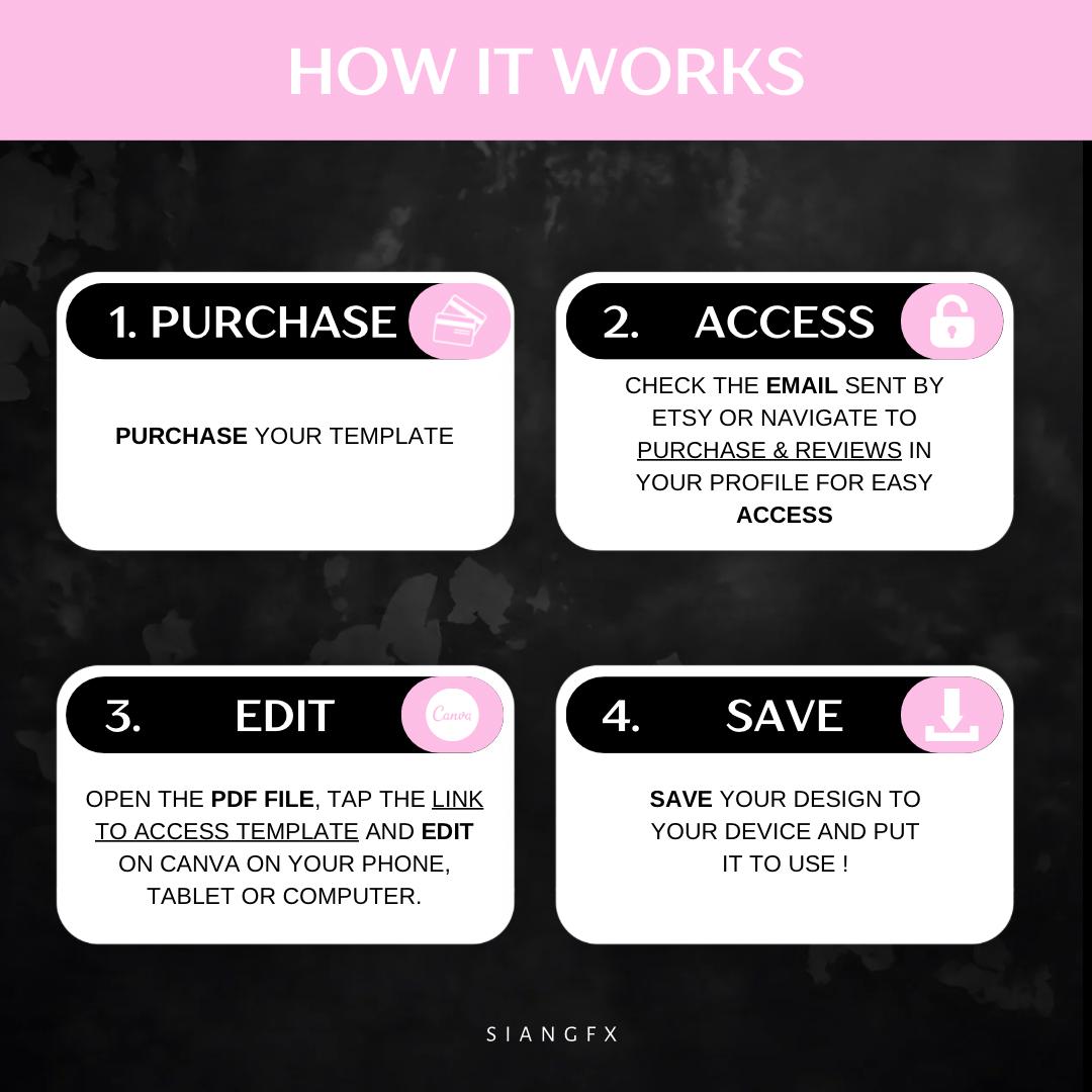 Pink Hair Logo | Editable Canva Logo Template for Lash Techs ...