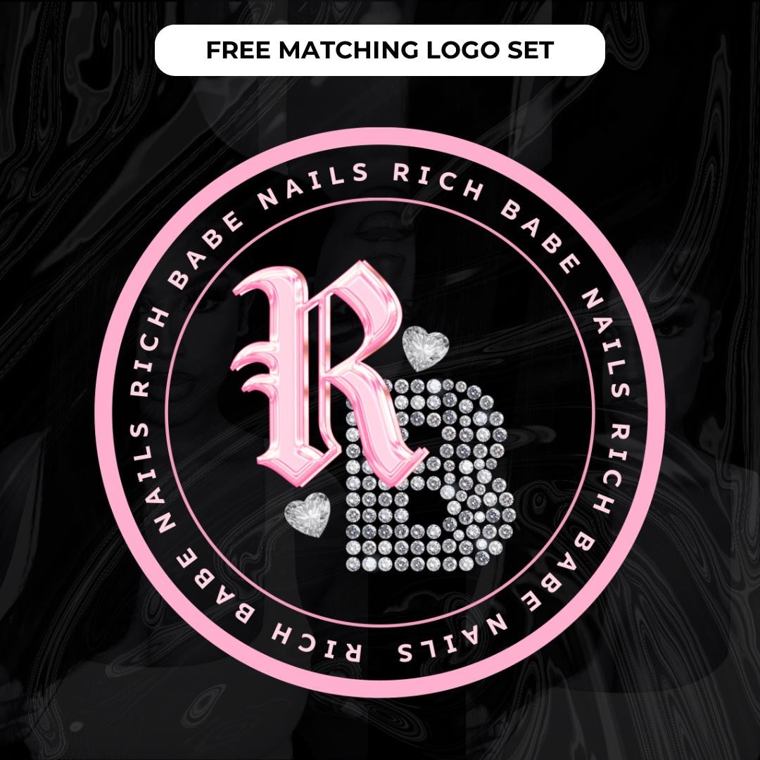 Bling Logo Design | Pink Bold Custom Branding Set for Beauty, Lash ...