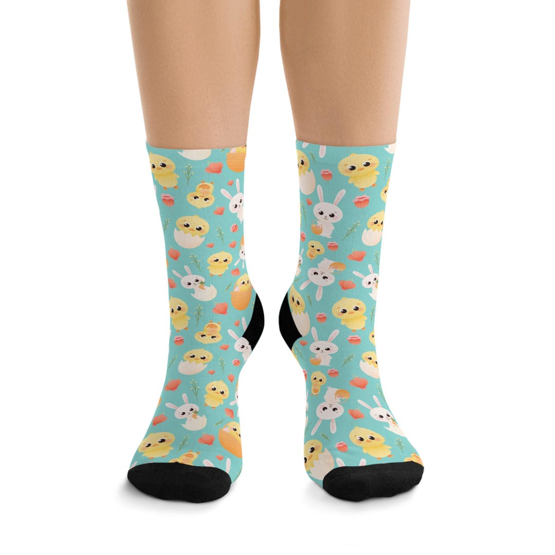Easter Bunny & Chick Socks - Etsy