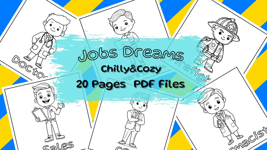 Career Coloring Pages for Kids - 20 Printable Job Themed Sheets Instant ...
