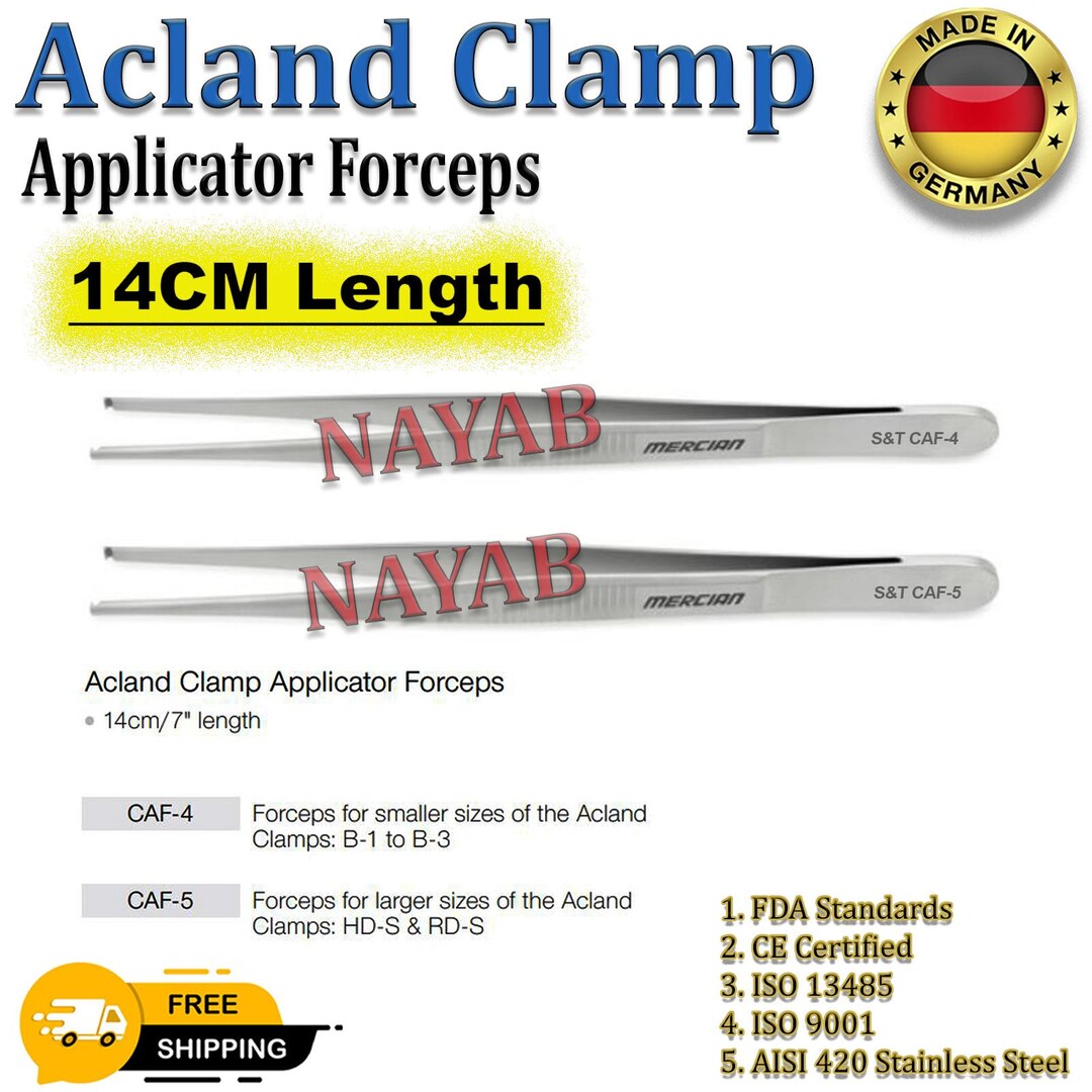 Acland Clamp Applicator Forcep CAF-4 & CAF-5 CE New High Quality - Etsy