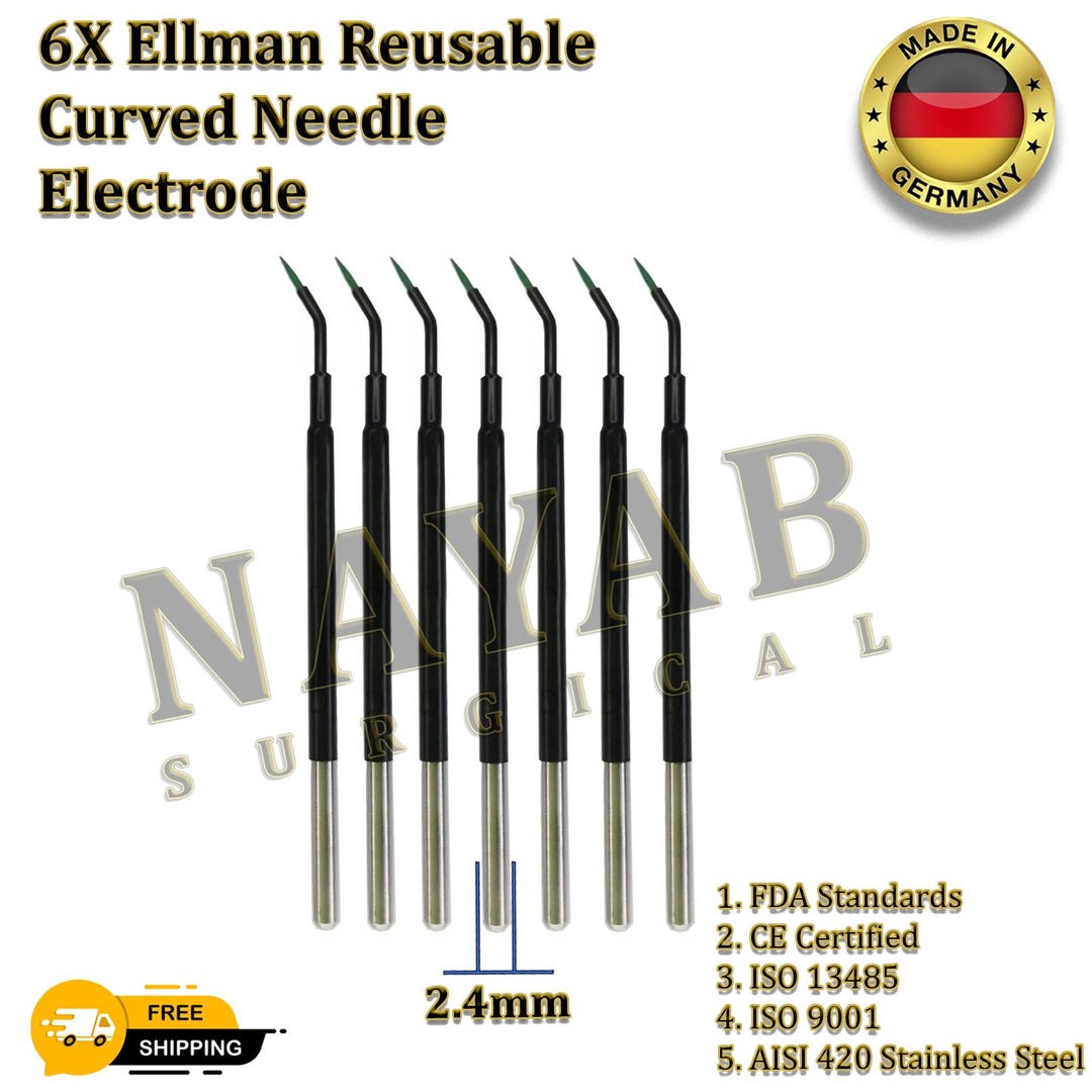 Ellman Reusable Curved Needle Electrode Electrocautery Tip Non-stick ...