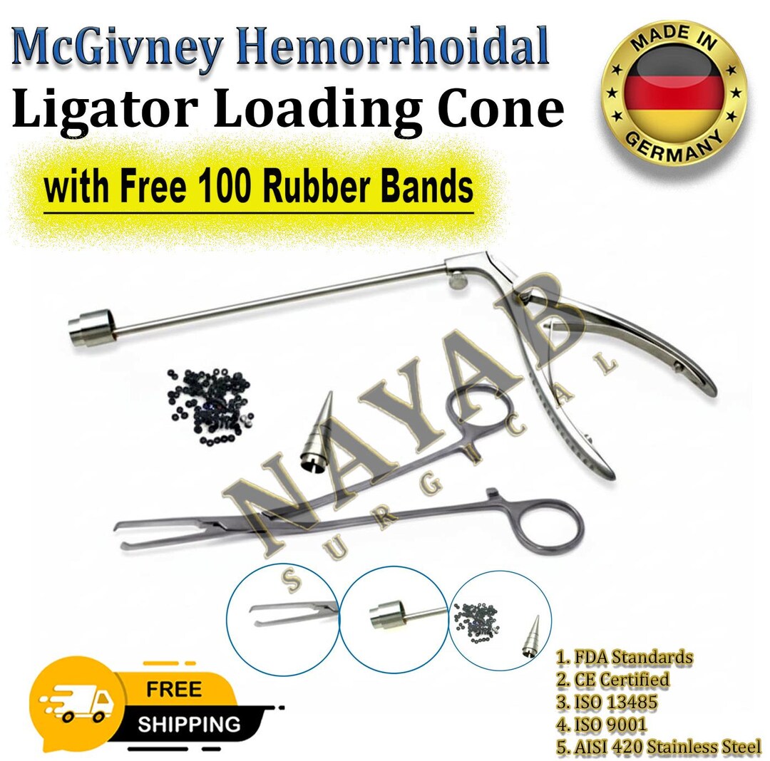 Mcgivney Hemorrhoidal Ligator Loading Cone With Free 100 Rubber Bands ...