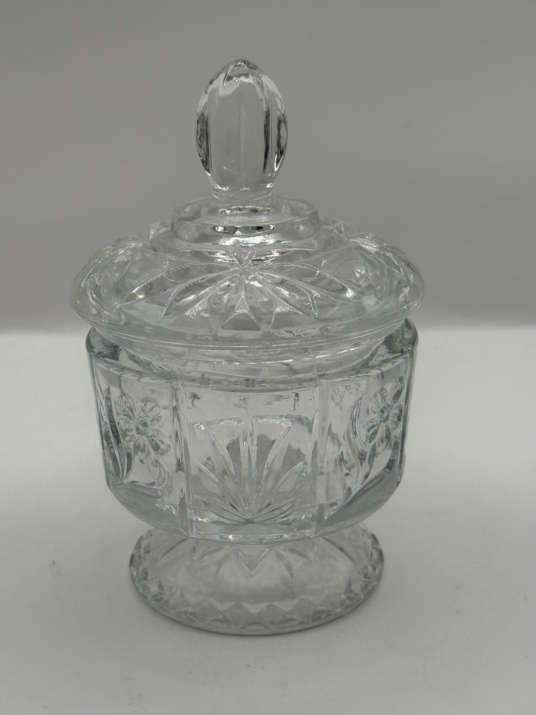 Vintage Avon Cut Crystal Footed Candy Dish Featuring A Floral Design 6 ...