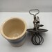 Vintage Butter Churn/ Mixer Stoneware Crock With Mixer Featuring a Blue ...