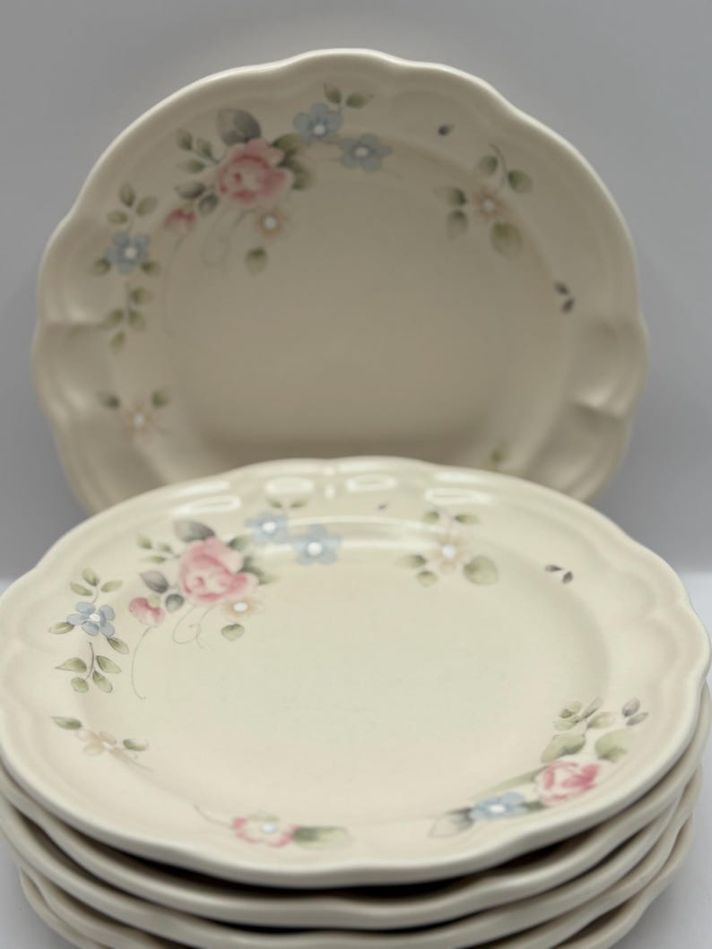 Vintage Pfaltzgraff “tea Rose” Pattern Salad Plates Set of (6) 7.5” W ...