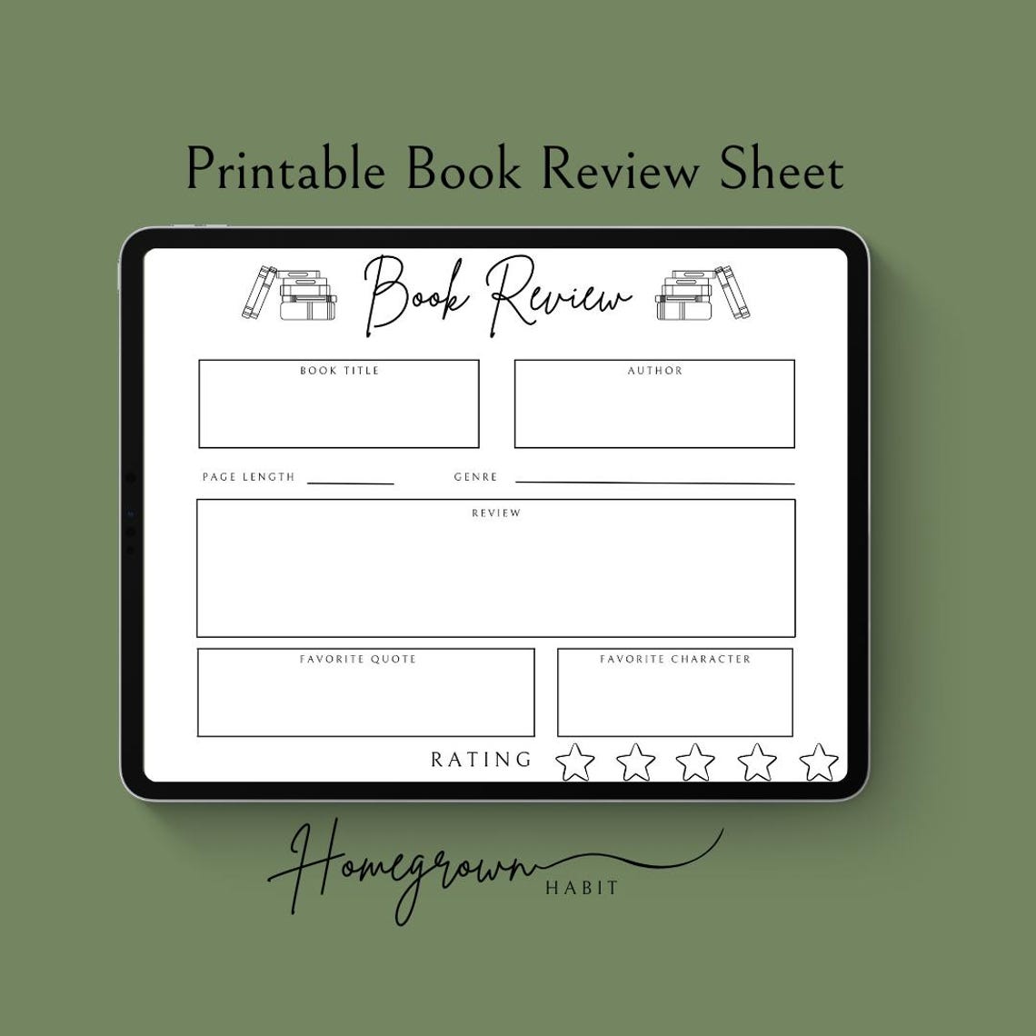 Printable Book Review Sheet | Cute & Cozy Book Tracker | Digital ...