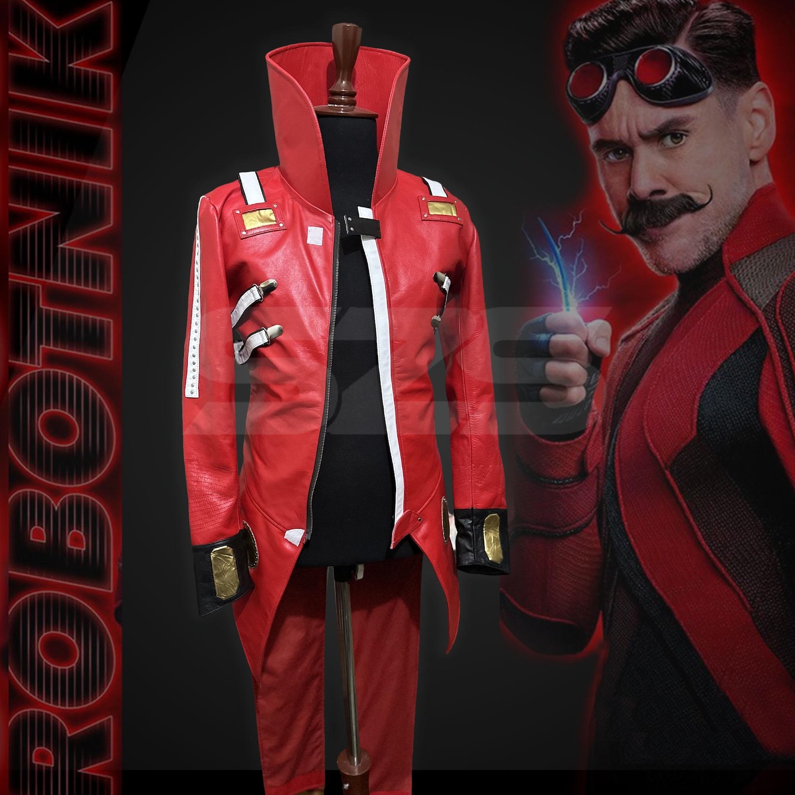 Dr. Eggman Cosplay Coat, Dr Costume Trench Long Coat, Handmade ...