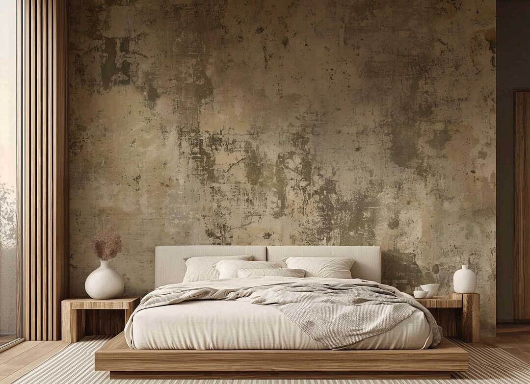 Rustic Wallpaper Mural | Peel and Stick Distressed Wall Texture for ...