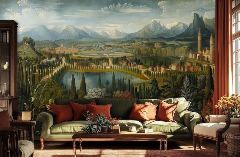Italian Renaissance Landscape Wallpaper Murals | Peel and Stick Wall ...