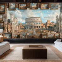 ROMAN ARCHES WALLPAPER Historical Street View Mural Old Town Wallpaper ...